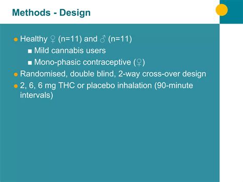 Sex Differences Of THC Induced Effects PPT