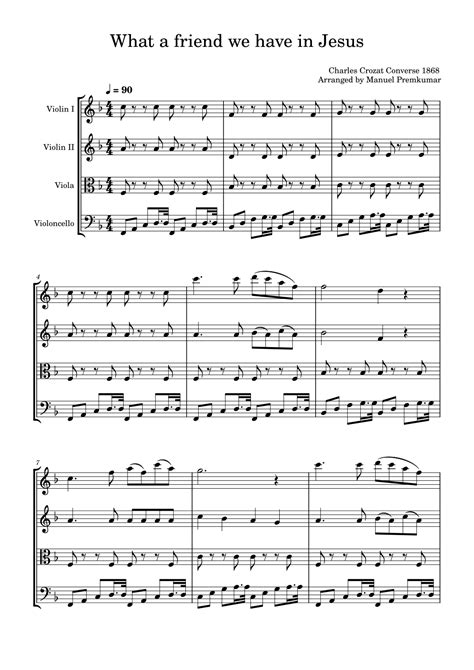 What A Friend We Have In Jesus Arr Manuelpremkumar Sheet Music