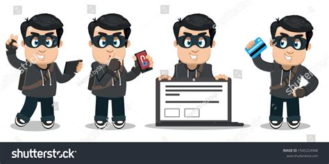 vector set smiling hacker black eye stock vector royalty free