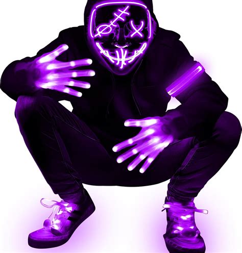 Amenon 4 Set Halloween Led Mask Light Up Gloves Shoelaces India Ubuy