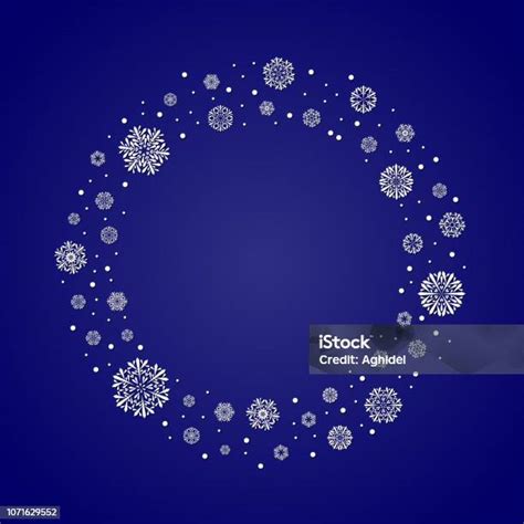 흰 눈송이 프레임 블루 겨울 배경입니다 벡터 일러스트 레이 션 0명에 대한 스톡 벡터 아트 및 기타 이미지 0명 겨울 결정체 Istock