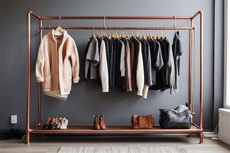 Premium Photo Diy Copper Pipe Clothing Rack With Industrial Flair