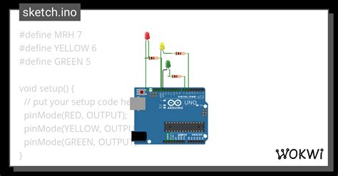 Modul Lampu Lalulintas Dasar Wokwi Esp Stm Arduino Simulator