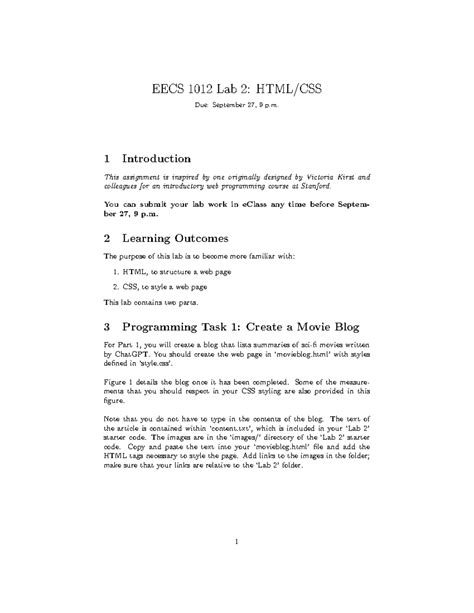 lab2 lab 2 eecs 1012 lab 2 html css due september 27 9 p 1