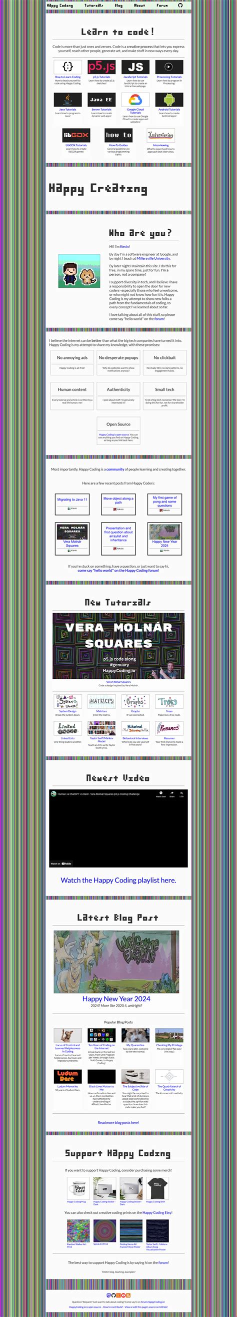 Homepage Update Happy Coding