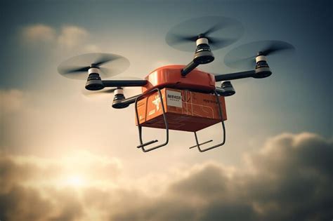 Premium Ai Image Drone Courier Delivery Drone Drone Quadcopter Flying