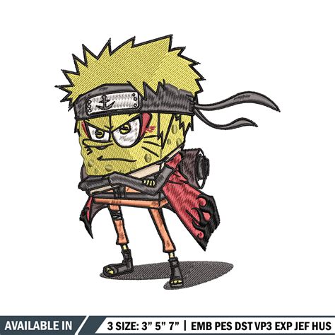 Naruto Spongebob Breathing Embroidery Design Naruto Embroid Inspire Uplift