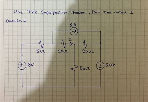 Solved Use The Super Position Theorem Find The Current I Chegg