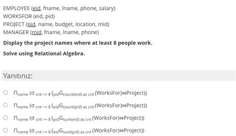 Solved Employee Eid Fname Iname Phone Salary Worksfor