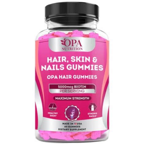 Opa Nutrition Hair Skin And Nail Gummies 5000mcg Biotin Stronger