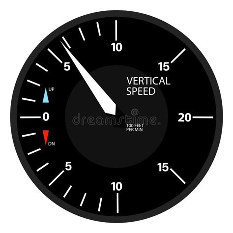 Airplane Vertical Speed Sensor Vector Isolated On White Background In Flat Style Stock Vector
