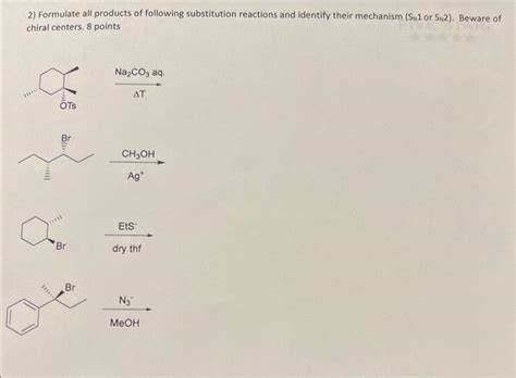 solved formulate all products of following substitution