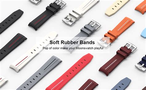 BONACE Strap For Omega X Swatch MoonSwatch Watch 20mm Soft Rubber Omega
