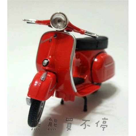 在台現貨 偉士牌 Vespa 紅色 復古機車 Gtr 1968年 118 仿真 合金 踏板 摩托車模型 蝦皮購物