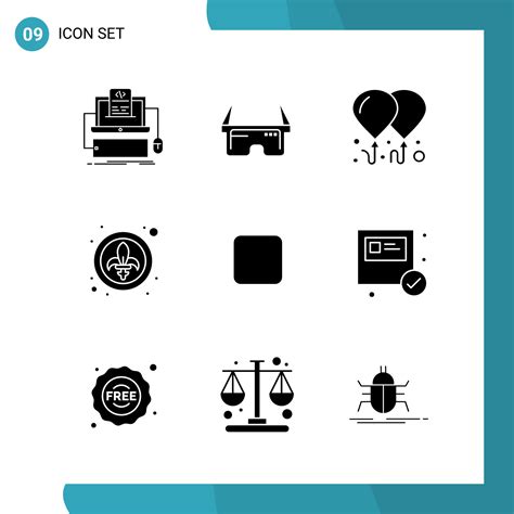 paquete vectorial de 9 símbolos de glifo conjunto de iconos de estilo