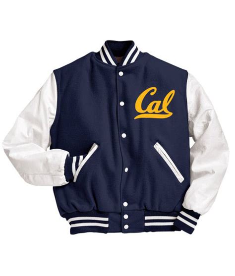 Mens Cal Blue And White Varsity Jacket Movie Jackets