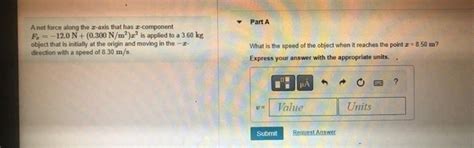 Solved A Net Force Along The X Axis That Has X Component