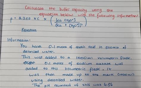 Solved Calculate The Buffer Capacity I M Confused By What Chegg