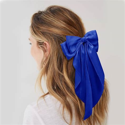 Blue Hair Bow Bow Decorated Hair Clip