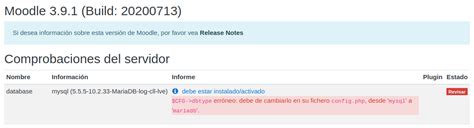 Error En Tipo De Base De Datos Al Instalar Moodle Mysql Y Mariadb