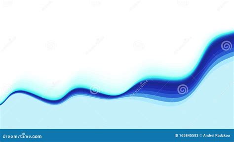 Abstract Blue And Turquoise Wave On White Background Vector Stock