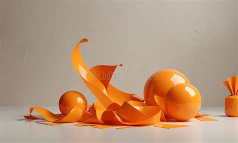 Collection Orange Colored Objects Including Large Orange Peel Smaller Orange Balls And Small
