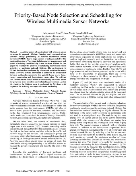 pdf priority based node selection and scheduling for wireless