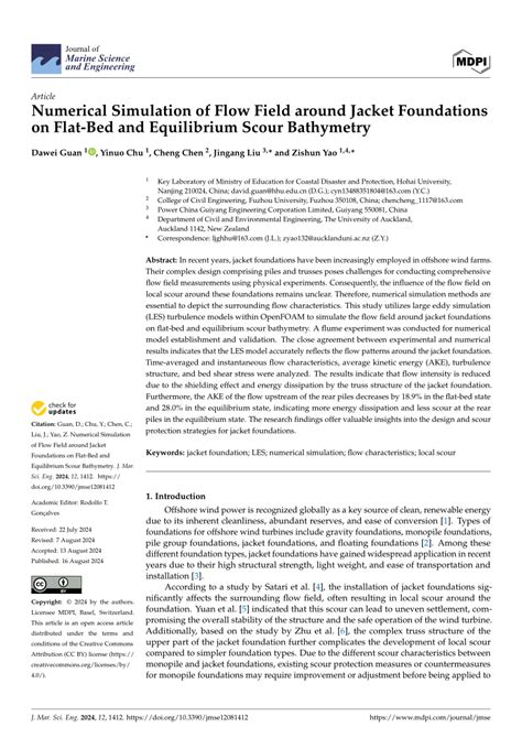 PDF Numerical Simulation Of Flow Field Around Jacket Foundations On