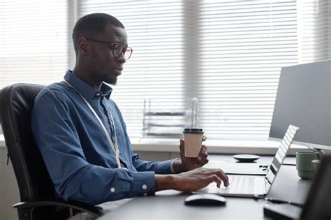 It Professional Working And Drinking Coffee Stock Photo Image Of