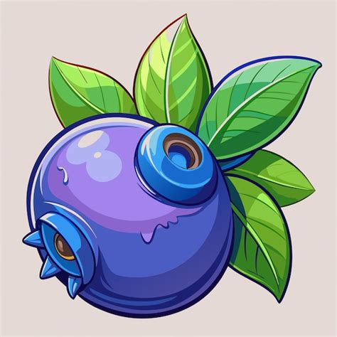 Detailed Blueberry Vector Drawing On White Background Ideal For Print