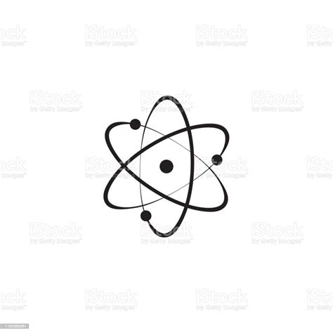 Struktur Ikon Inti Atom Atom Proton Neutron Dan Elektron Ilustrasi
