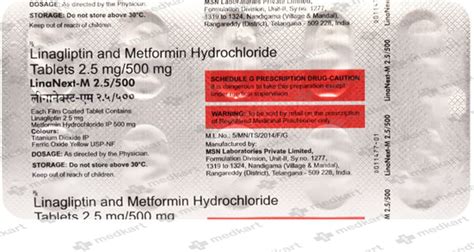 Linanext M 2 5 500mg Tablet 10s View Price Combination And Alternatives Medkart