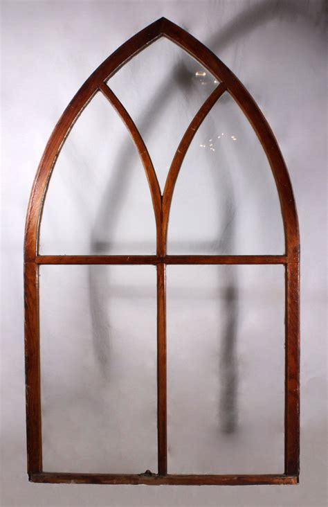 Antique Gothic Arch Window With Original Wavy Glass
