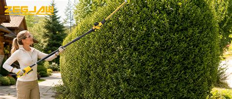 Zegjaw 18 Inch 20v Pole Hedge Trimmer Cordless 16 Feet Max Reach Power