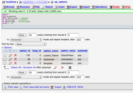 How To Change WordPress Themes Directly From The Database AppThemes Docs