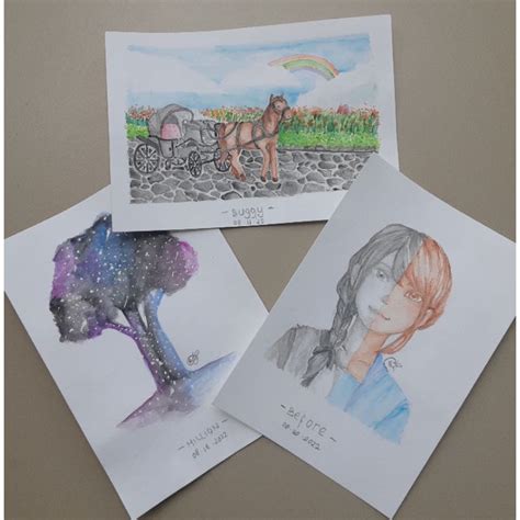 Jual Gambar Bagus A5 Lukisan Tangan Cek Deskripsi Shopee Indonesia