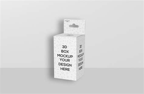 Premium Psd Short Rectangle Size Box Mockup With Hanger