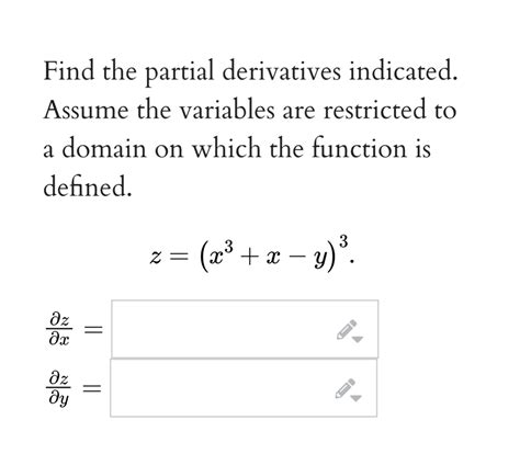 Solved Find The Partial Derivatives Indicated Assume The Chegg Com