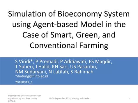 Simulation Of Bioeconomy System Using Agent Based Model In The Case Of Smart Green And