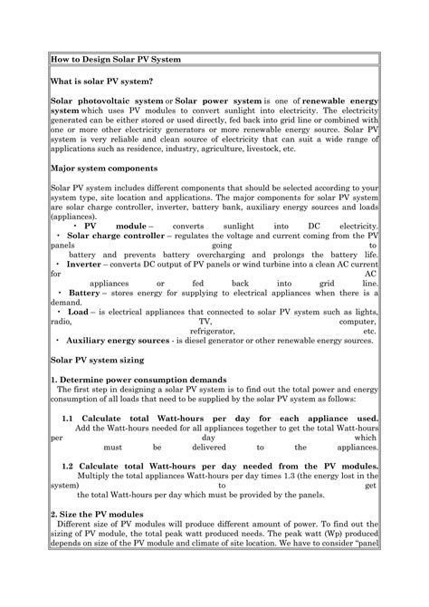 Design Solar Pv System Pdf