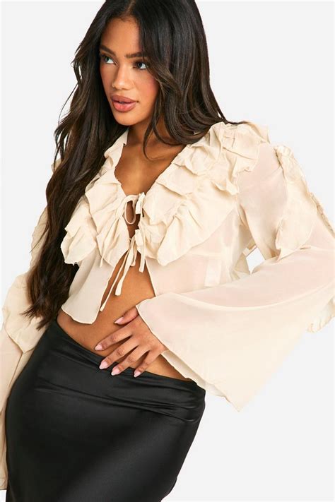 Ruffle Tops Ruffle Blouses And Shirts Boohoo Uk