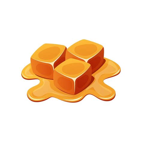 Melted Cube Caramel Isolated On White Background 46015272 Vector Art