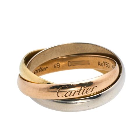Cartier Trinity De Cartier 18k Three Tone Gold Small Model Rolling Ring