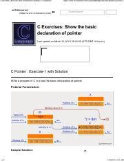 C Exercises Show The Basic Declaration Of Pointer W Resource Pdf C Exercises Show The