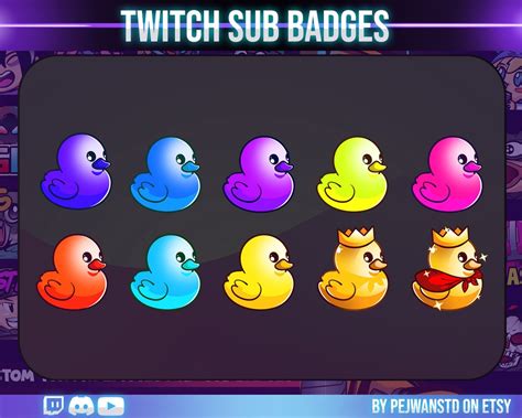 Twitch Sub Badges Or Bit Badges Duck Duck Sub Badges Duck Bit