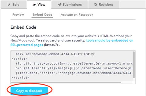embed your action and your social buttons