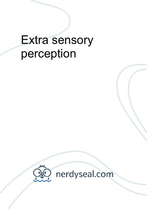 Extra Sensory Perception 535 Words Nerdyseal