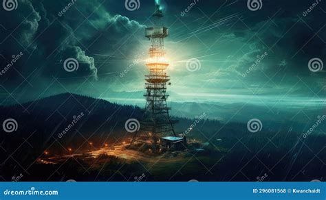 A Radio Tower Emitting Signals Across The Airwaves Symbolizing The Transmission Of Information