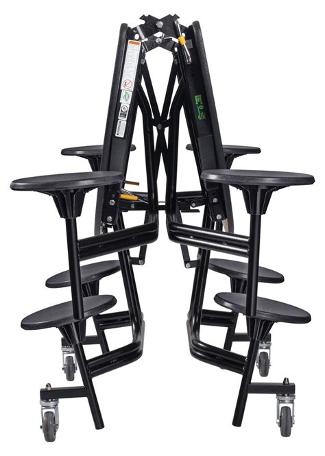 Nps 60 Round Cafeteria Table With Attached Stools School Seating Schooloutlet