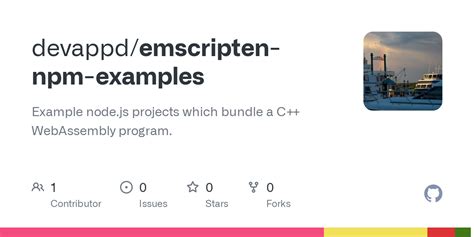 Github Devappd Emscripten Npm Examples Example Node Js Projects Which Bundle A C